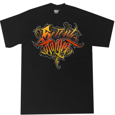 bboy宽松西海岸街头old school重磅hipho美式小领口花体字短袖T恤