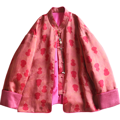 云澍新中式宽松印花棉衣香云纱冬