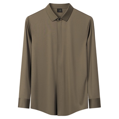 秋季长袖男士免烫衬衫商务休闲