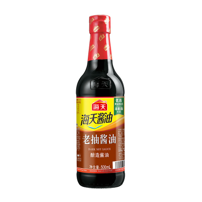 海天老抽酱油500ml家用炒菜红烧炖煮黄豆酿造上色酱油卤味调味品