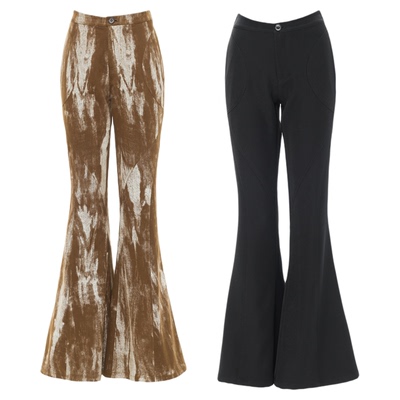 APOZi collection【澹澹系列】2026黑色高腰修身垂感两色喇叭裤