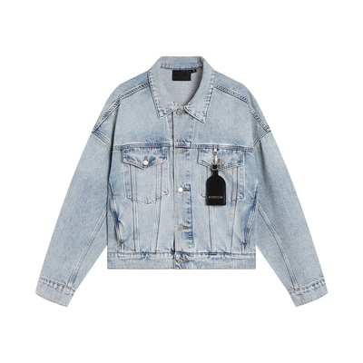 OUTOF - 款号126 皮革baggage tag oversize牛仔夹克外套