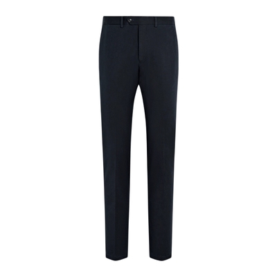 SUITSUPPLY藏青色弹力棉长裤