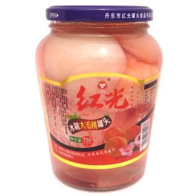 红光罐头黑沟大毛桃酸甜口味特产