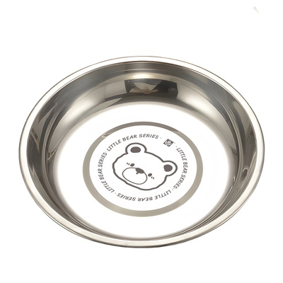 国风不锈钢盘浅圆盘菜盘餐盘加厚