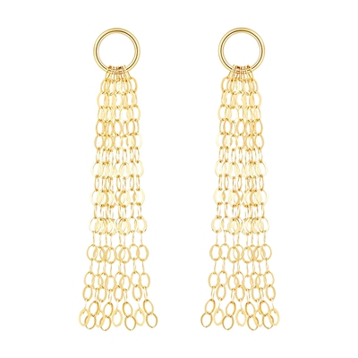 ILCO尤珂 18K金长款流苏耳线素金时尚轻奢高级感蛇骨链耳饰耳环女