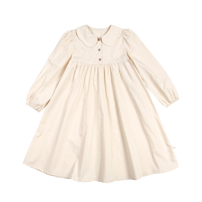 秋季新款纯色女童长袖连衣裙