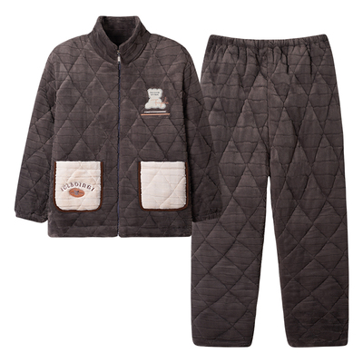 浪莎三层夹棉加厚保暖男士睡衣