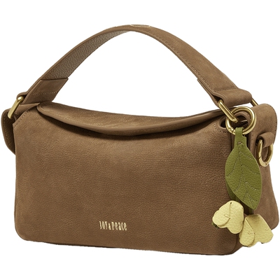 真美诗荔枝纹牛皮花朵手提包