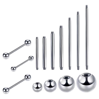 F136医学钛合金双头外螺纹杆耳钉