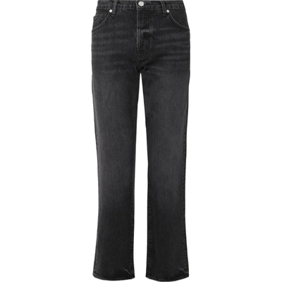 【折扣】FRAME女士仿旧直筒黑色牛仔裤