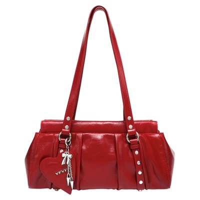 VFVF红色单肩腋下婚包法棍包包