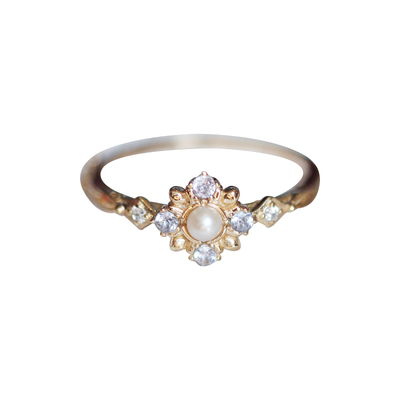 戒指925纯银坦桑石珍珠日系甜美