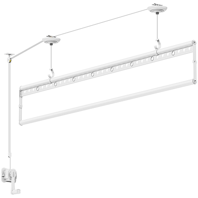 TOP1白色单杆手摇晾衣架单杠