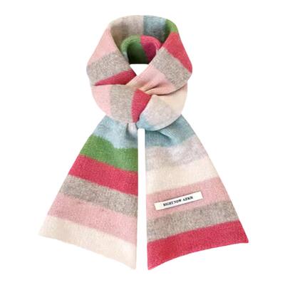 Classykey围脖保暖针织彩虹围巾