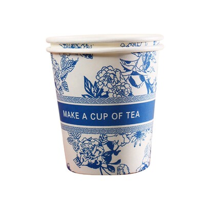一次性纸杯加厚多巴胺彩色杯子