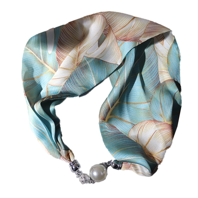 布艺发带珍珠磁扣发带小丝巾领巾项链女生春夏季新款百搭轻奢小众