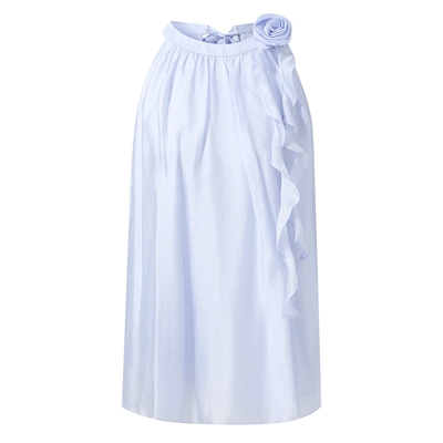 歌莉娅夏季设计感薄纱挂脖上衣女