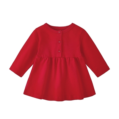 宝宝周岁礼服连衣裙春秋宝宝秋装婴儿秋季公主裙女童红色裙子秋款