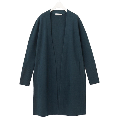 纯羊毛针织中长毛衣开衫商场同款