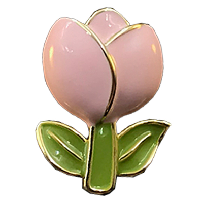 粉色郁金香防走光设计感扣针小众