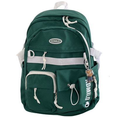 工装风潮流百搭大容量学生双肩包