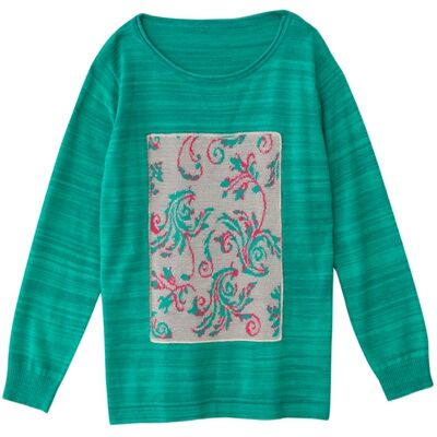 绿色套衫阁兰秀圆领套头