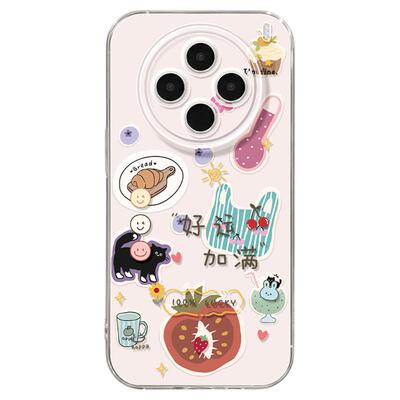 适用vivox300手机壳ultra女款x100s保护套x80pro硅胶x70全包防摔x60透明50新款x200好运vivo简约文字pro+软外