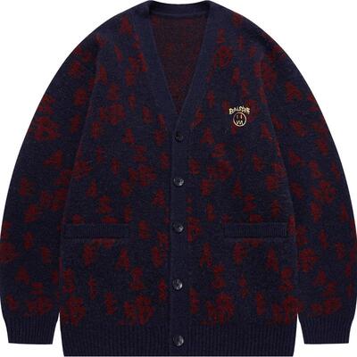 Beaster字母提花针织开衫