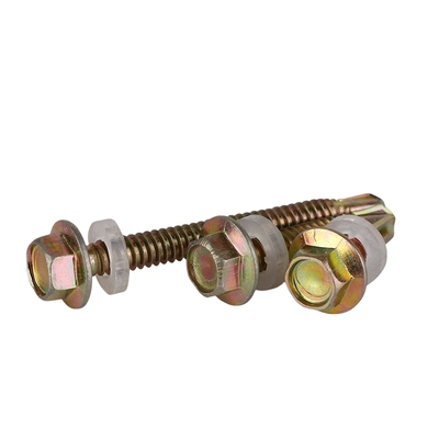 镀彩六角法兰自攻自钻螺钉