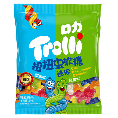 分享小零食扭扭虫软糖口力10包