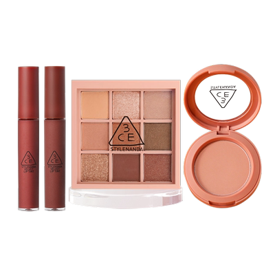 3CE九宫格眼影腮红唇釉套装