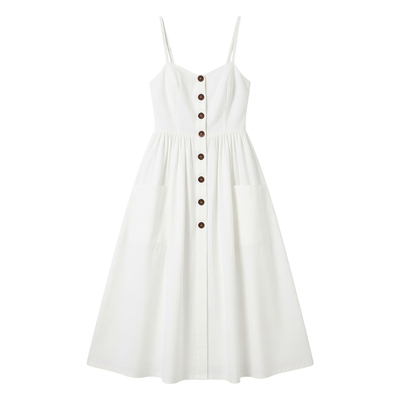 Backless camisole dress long skirt欧美风露背吊带连衣裙长裙女