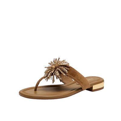 思加图烟花繁星复古夹脚人字拖女