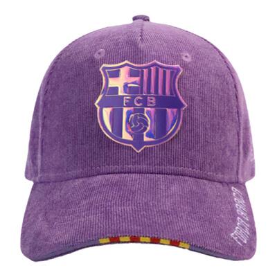 巴萨灯芯绒镭射标嘻哈棒球帽