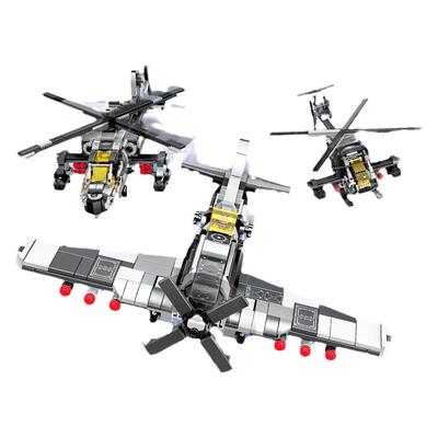 沃马8合3军事武装游隼战斗机积木