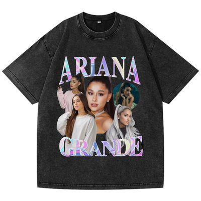 A妹同款欧美街头做旧短袖T恤