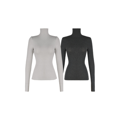 XULU原创美利诺慕斯羊绒打底衫通勤百搭修身显瘦保暖高领长袖上衣