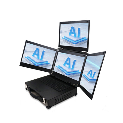 研涛四屏三防加固笔记本RTX4090m高性能AI工控电脑i9-14代移动工作站便携式工业服务器计算机应急指挥终端