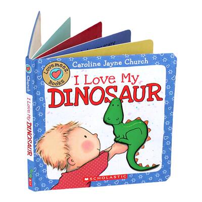 0~6岁 我爱系列 儿童纸板触摸翻翻书 Love Meez I Love My Dinosaur 我爱我的恐龙 纸板书 幼儿英语启蒙认知绘本