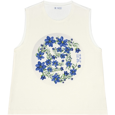 CLOT花卉瓷盘印花背心