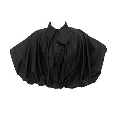 容子木ROSEMOO25秋商场同款微弹棉感异形领短款衬衫RSS3CC124A