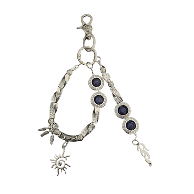 原创手工紫合金珠裤链