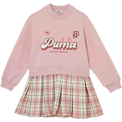 Puma/彪马正品2025新款儿童时尚简约休闲运动长袖连衣裙950002-01