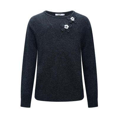 LILY套头撞色女装毛衣新款针织衫