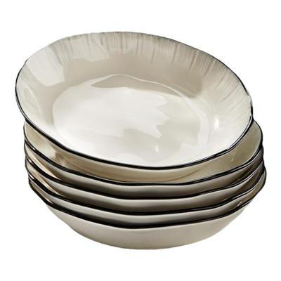 釉下彩盘子菜盘家用2025新款陶瓷深盘高级感轻奢碗盘碟子餐盘餐具