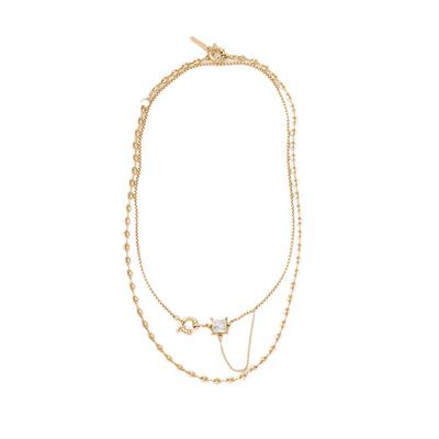 MOUSSY 2026春季新品简约轻奢复古多层叠戴方钻项链010JS356-4201