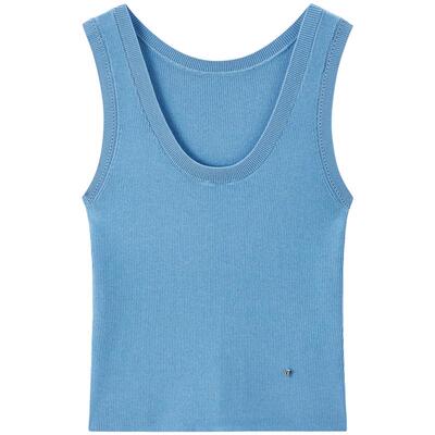 太平鸟女装夏季三醋酸天丝线背心A1EFF2117