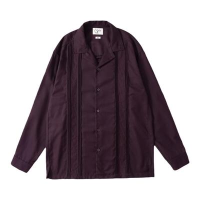 LRMADE23AW刺绣压褶长袖衬衫