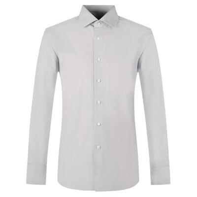 LAMPO/蓝豹男士长袖衬衫棉浅灰